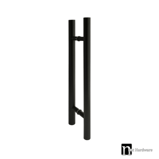 600mm Round Matt Black Entry Door Pulls | nBat Hardware