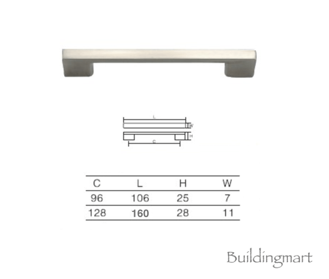 Matt Black kitchen Handle (96mm) – Jak Series | nBat Hardware