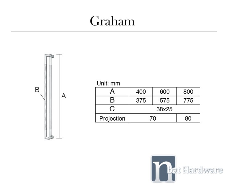 Graham Door Pull Handle | nBat Hardware