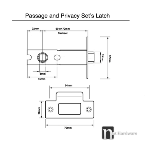 Door Handles Passage Set - Matt Black Finish | nBat Hardware