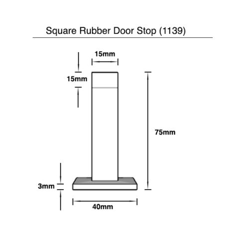 Square Shaped Door Stops - Brushed Brass | nBat Hardware