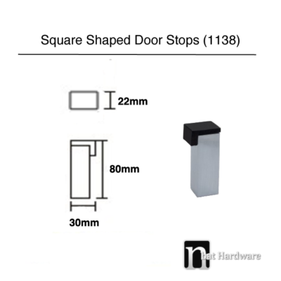 Matt Black Square Shaped Door Stops | nBat Hardware