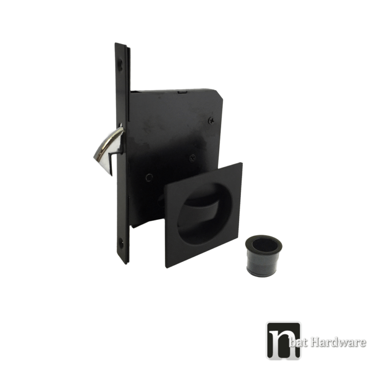 Matt Black Sliding Privacy Set With a Pull | nBat Hardware