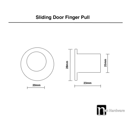 Matt Black Finish Sliding Door Finger Pull | nBat Hardware