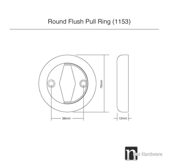 Matt Black Door Pull Ring With a Handle | nBat Hardware