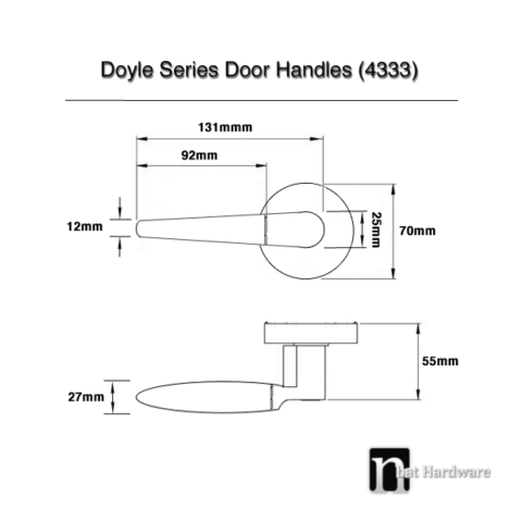 Matt Black Privacy Set - Doyle Series Handle | nBat Hardware