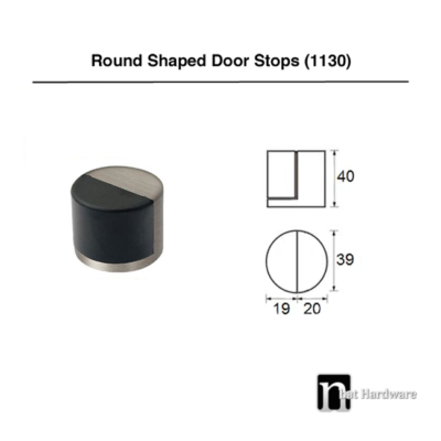 Matt Black Round Shaped Rubber Door Stop | nBat Hardware