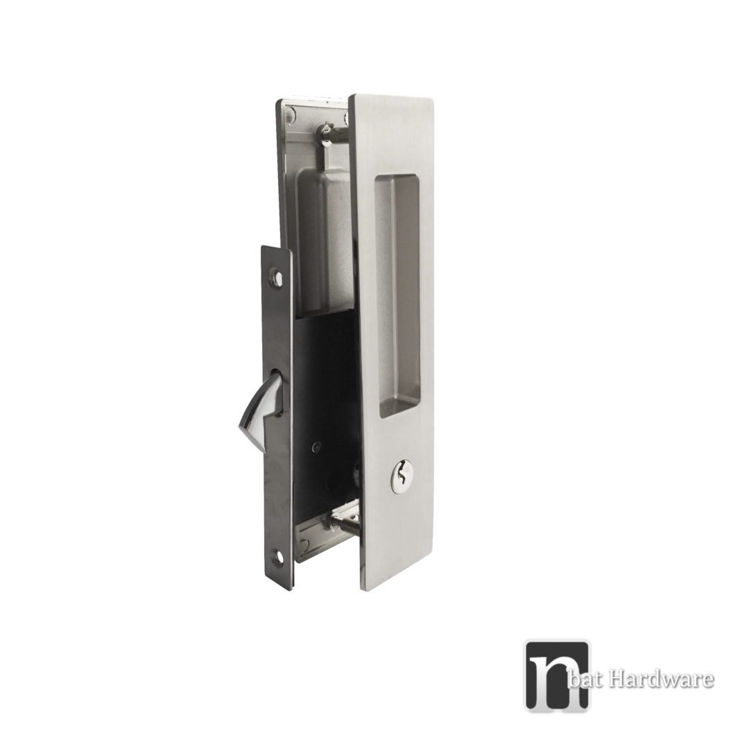Matt Black Sliding Door Key Lock Set | nBat Hardware