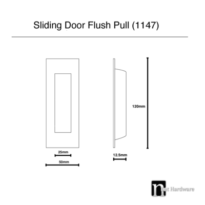 120mm Brass Sliding Door Flush Pulls | nBat Hardware