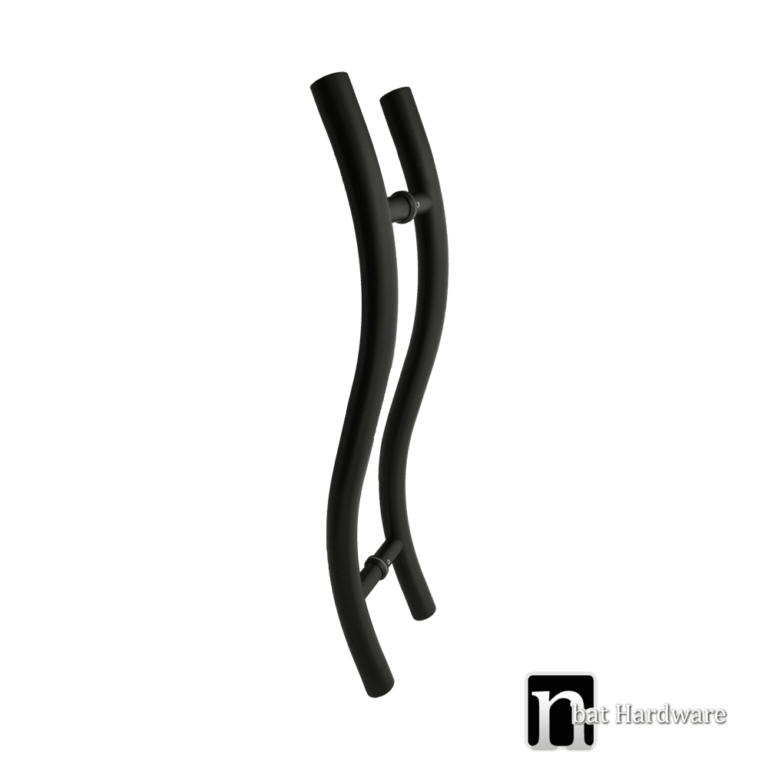 S Shaped Matt Black Entry Door Pulls | nBat Hardware