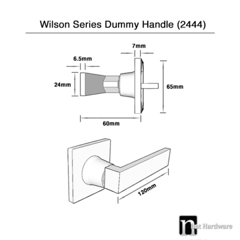 Matte Black Square Dummy Handle | nBat Hardware