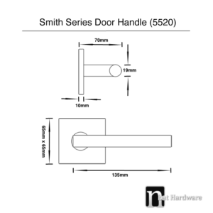 Entrance Lock Set - Smith Series Door handle | nBat Hardware