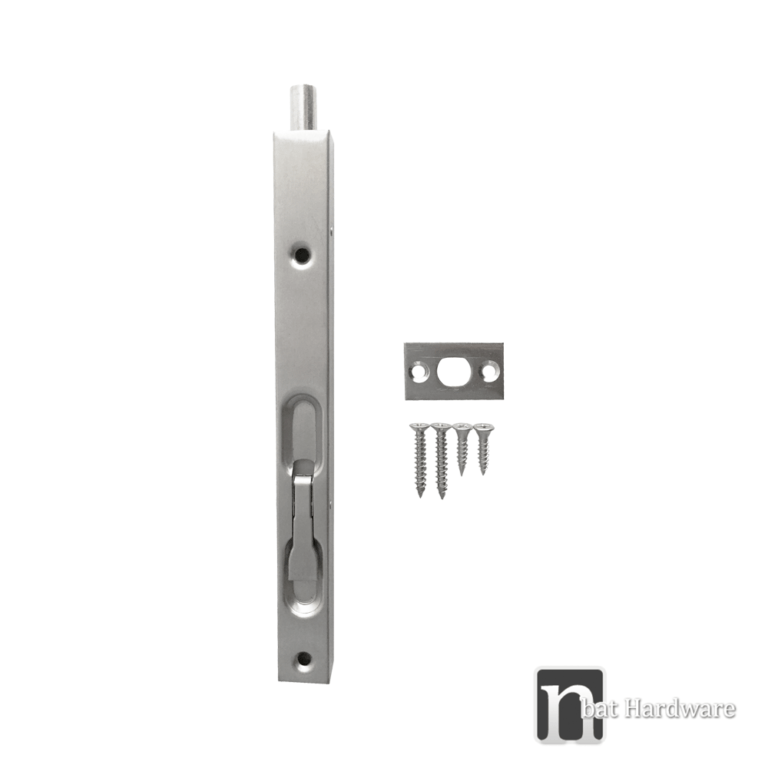 150mm Matt Black Finish Door Flush Bolt | nBat Hardware