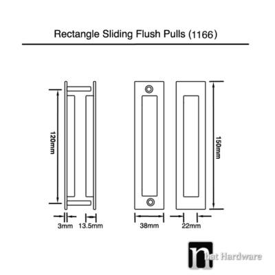 150mm White Finish Sliding Door Flush Pulls | nBat Hardware