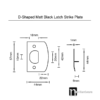 Matt Black D-Shaped Strike Plate | nBat Hardware