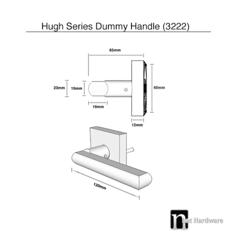 Slim Profile Dummy Handle - Brass Finish | nBat Hardware