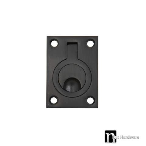 Matt Black Door Flush Ring Pull | nBat Hardware
