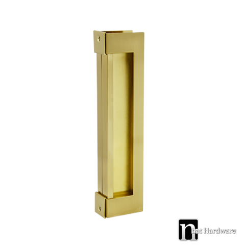 245mm Large Brass Finish Sliding Flush Pull | nBat Hardware