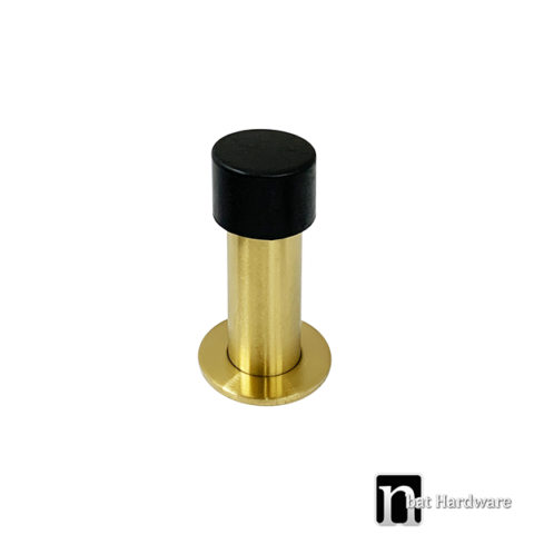 Heavy Duty Round Door Stop - Bass Finish | nBat Hardware