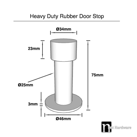 Heavy Duty Round Door Stop - Stainless Steel | nBat Hardware