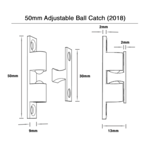 Matt Black Double Ball Door Catcher | nBat Hardware