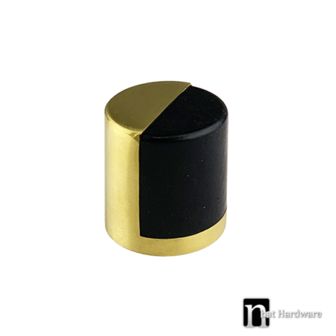 Brushed Brass Round Shaped Rubber Door Stop | nBat Hardware