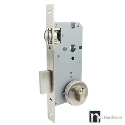 Heavy Duty Round Plated Roller Mortice Lock | nBat Hardware