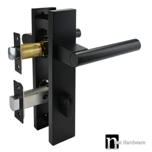 Black Entry Door Lock Set - Fraser Series | nBat Hardware