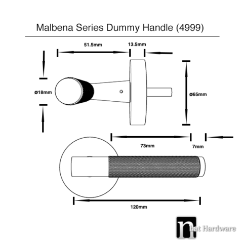 Gunmetal Dummy Handle - Esperance Series | nBat Hardware