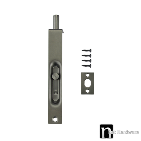 150mm Door Flush Bolt - Gunmetal Finish | nBat Hardware