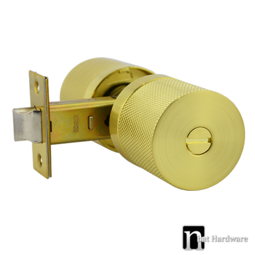 Brushed Brass Privacy Knob - Hartz Series | nBat Hardware