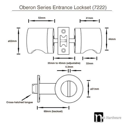 Matt Black Knob Lockset - Oberon Series | nBat Hardware