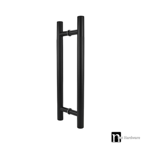 600mm Black Round Knurled Grip Door Pulls | nBat Hardware