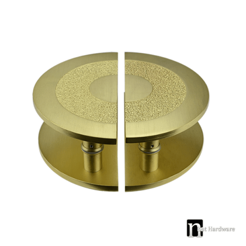 400mm Half-Circle Ornamental Door Pull Plate - Brushed Brass