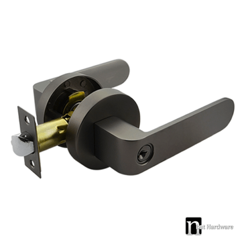 Gunmetal Finish Entry Door Lock Set - Preston Series