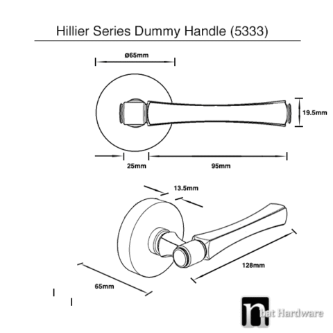 Hillier Series Dummy Handle - Antique Bronze | nBat Hardware